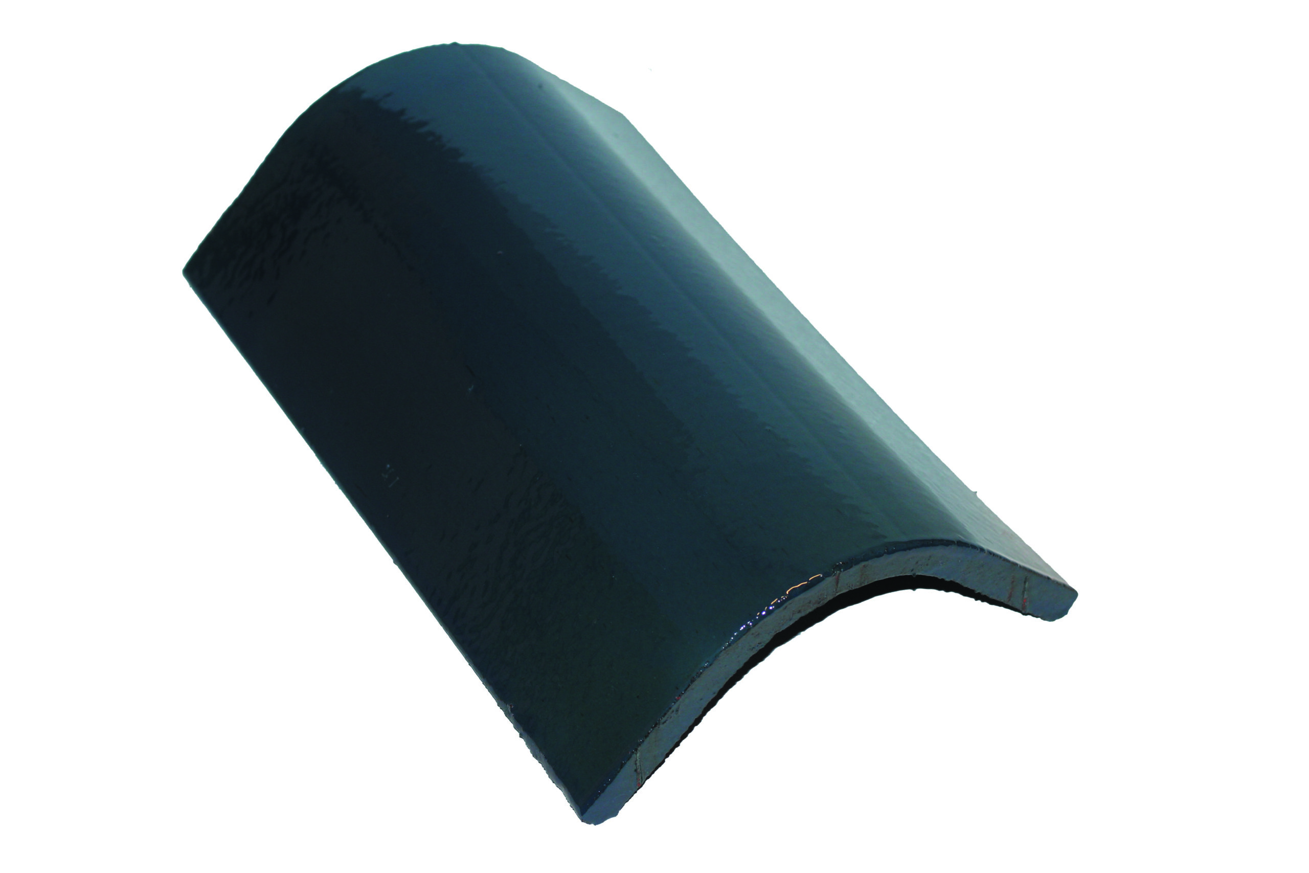 Clay halfround ridge/hip tile blue glazed - Clayridgetiles
